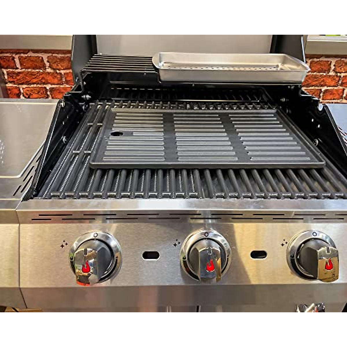 BBQ Future 17" Grill Grates for Charbroil 2-Burner Tru-Infrared Gas Grills 463644220 463642316 463632320 463632520, Cast Iron Cooking Grid Replacement Part G369-0030-W2 for Charbroil Grill Parts