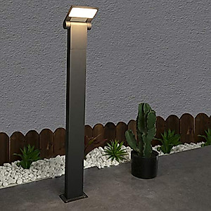 Inowel Light Outdoor Pathway LED Lights Modern European Design Garden Lights Adjustable Landscape Lighting Decorative Bollard Lamp IP54 Waterproof Grey Aluminum for Walkway Patio Lawn 10W 700Lm 3000K