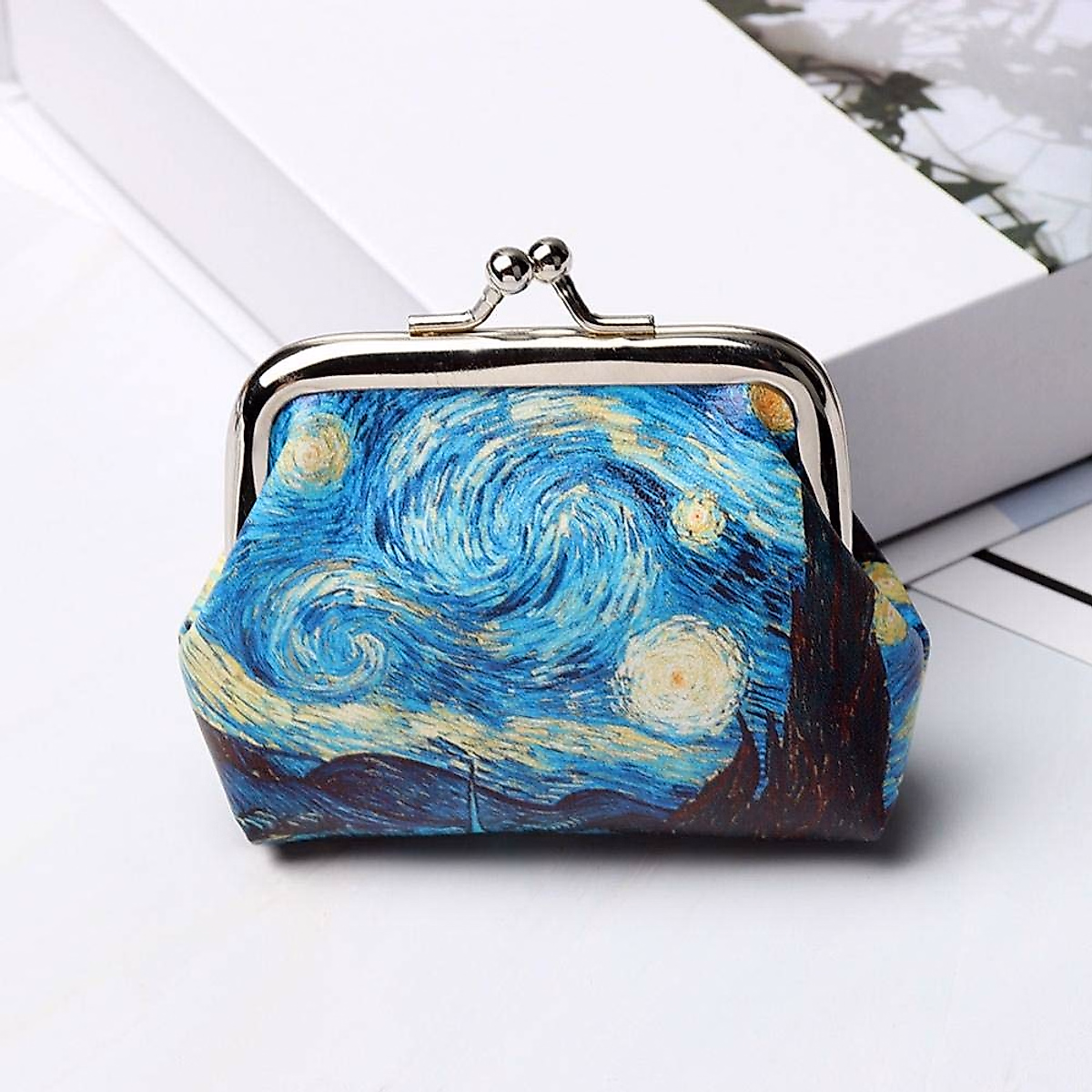 Ayrsjcl 1pc Van Gogh Oil Printing Small Wallet Wallet Purse Starry Night Card Holder Organizer