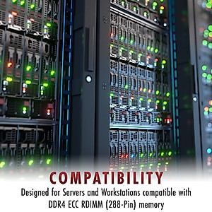 A-Tech 32GB Kit (2x16GB) DDR4 2133MHz PC4-17000 ECC RDIMM 2Rx4 1.2V Dual Rank ECC Registered DIMM 288-Pin Server & Workstation RAM Memory Upgrade Modules (A-Tech Enterprise Series)