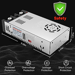 IMAYCC 110V AC to 12V DC Converter Power Supply 12V DC Switch Transformer for LED Strip, LCD Monitor, CCTV, Radio,Car Stereo and Diesel heater 50A 600W