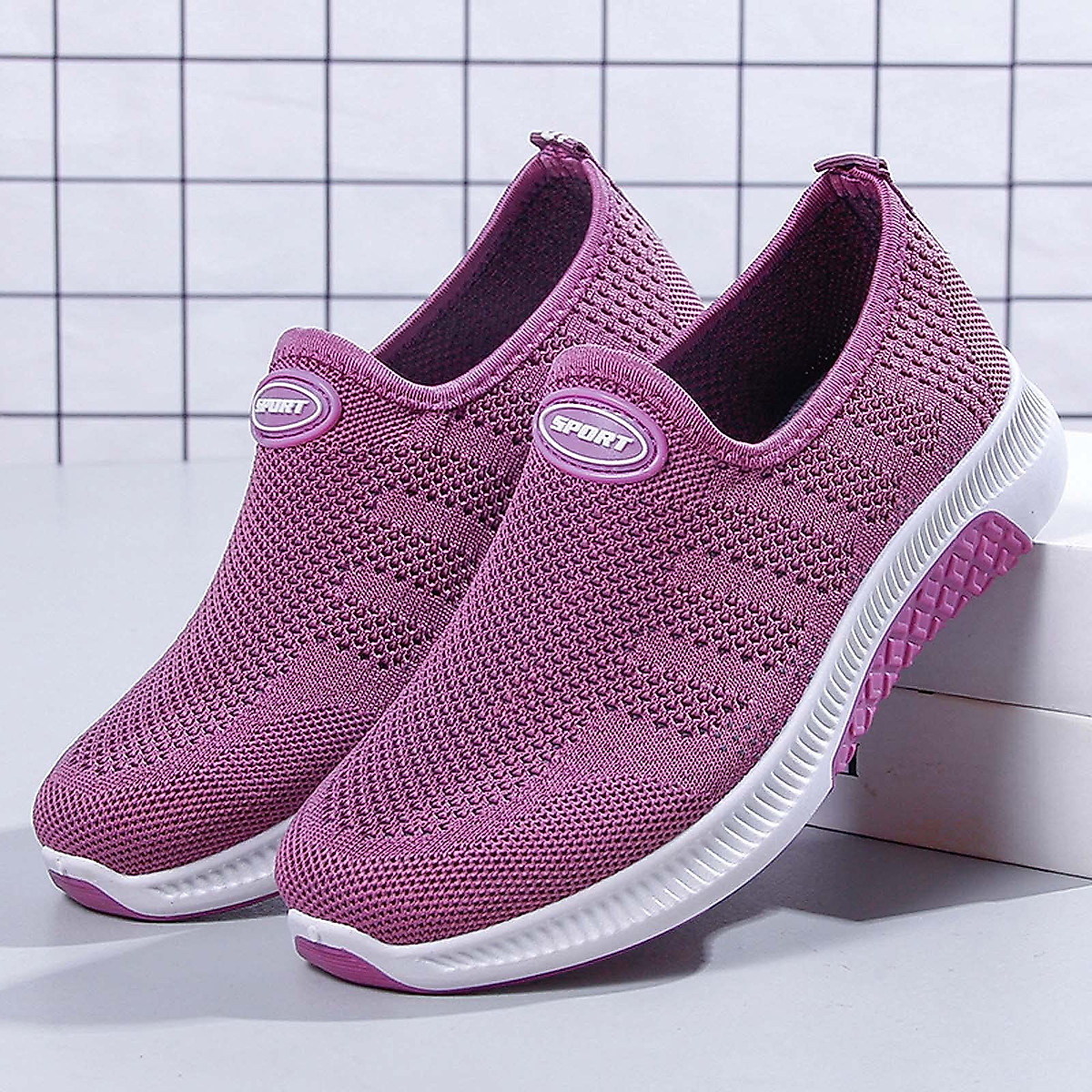 Sneakers for Women Platform Casual Walking Shoes Slip On Tennis Sneakers Breathable Comfortable Orthopedic Running Shoes
