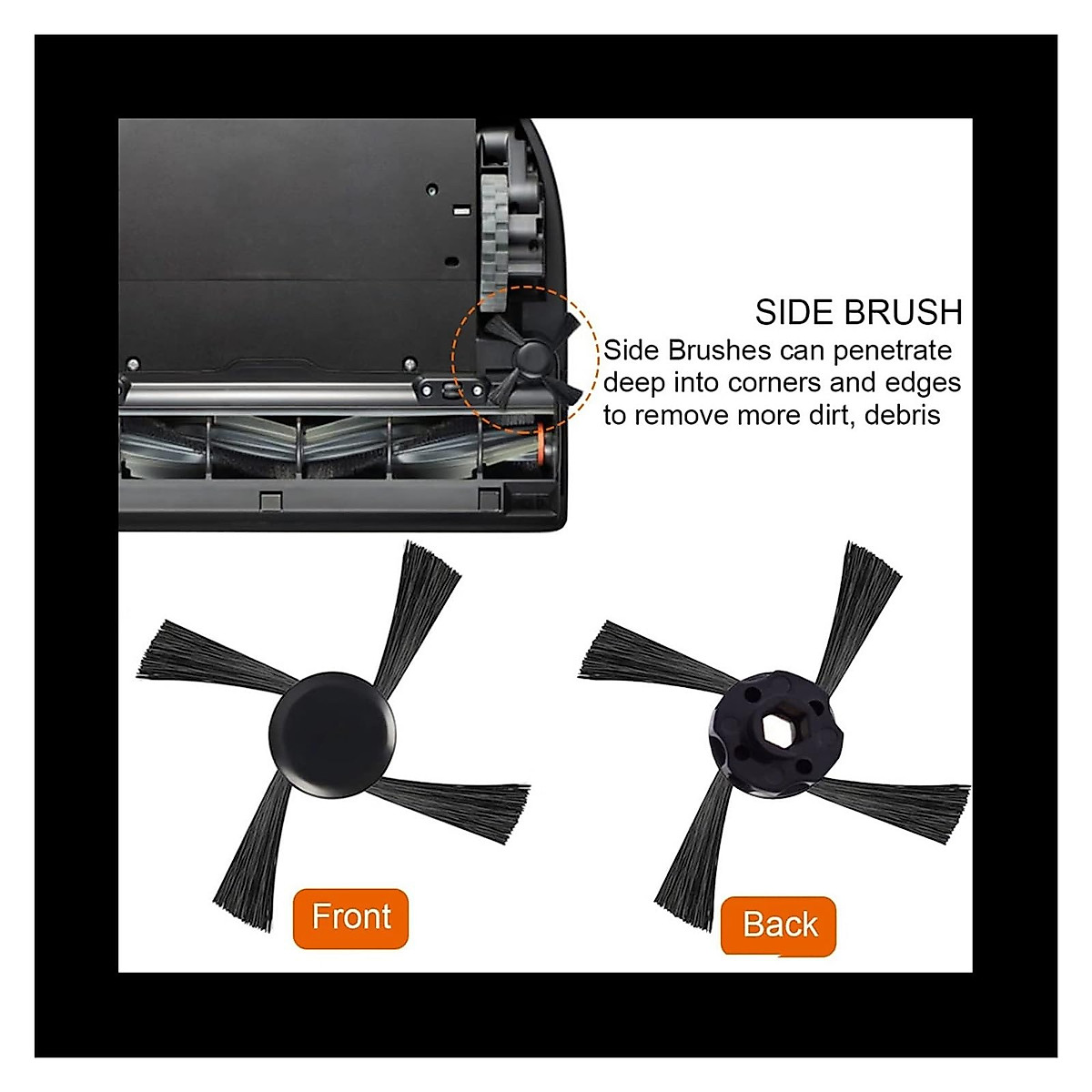 WEddle Main Side Brush Hepa Filter Sweeping Robot Vacuum Cleaner Parts. Compatible for Neato Botvac D Series D3 D5 D6 D7 D9 D10 D70E D75 D80 D85