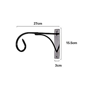 Hemoton Good Black Wrought Iron Flower Pot Rack Indoor Retro European Wall Hanging Flower Shelf Living Room Garden Balcony Bonsai Pot Rack Stand