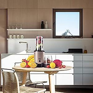 Hilax Blenders, 1200W Bullet Personal Blenders for Shakes and Smoothies, Nutri Countertop High Speed Blender and Small Coffee Grinder, 35oz and 14oz Portable Travel Bottles and Lids, BPA Free (champagne)