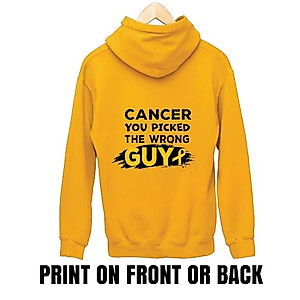 Cancer Survivor cancer you picked the wrong guy White and Muticolor Unisex Hoodie