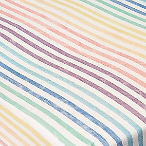 HonestBaby Organic Cotton Fitted Crib Sheet, Rainbow Stripe, One Size