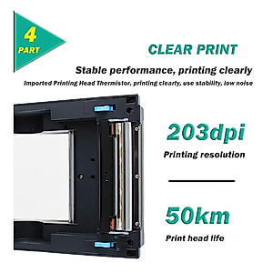 TREEYX Label Printer, Thermal Barcode Printer, Sticker Shipping Label Printer 4 * 6 Inch Bluetooth USB Pos Direct Portable Receipt Printer