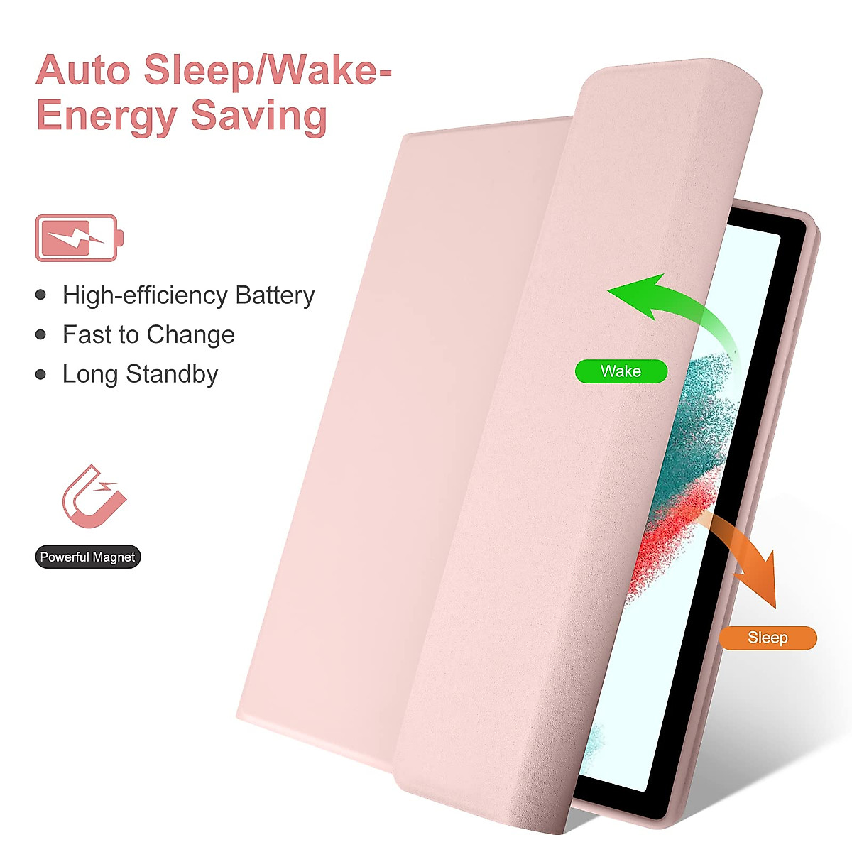 Backlit Keyboard Case for Galaxy Tab A8 10.5 Inch 2022, Detachable Wireless Keyboard, Protective Cover Case Compatible with Samsung Galaxy Tab A8 10.5" SM-X200 X205 X207 Tablet, Pink