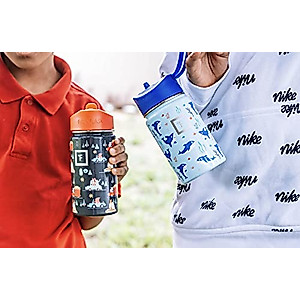 IRON °FLASK Kids Water Bottle - Straw Lid, 20 Name Stickers, Vacuum Insulated Stainless Steel, Double Walled Tumbler Travel Cup, Thermos Mug - Fiesta, 14 Oz