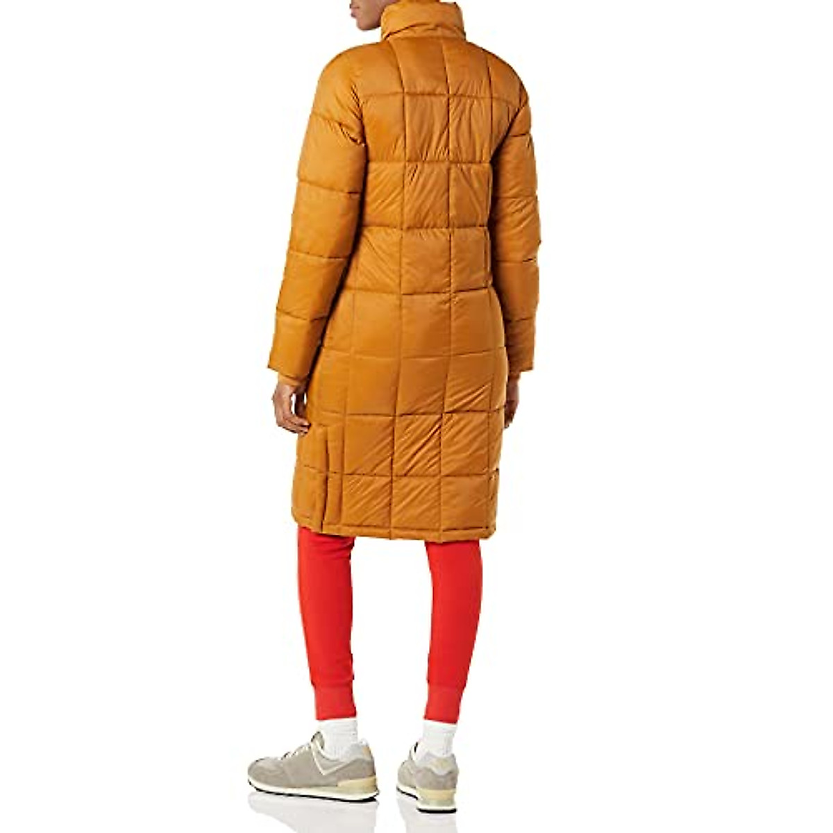 Amazon Essentials Women's Lightweight Quilted Long Puffer Winter Coat, Tan, X-Large