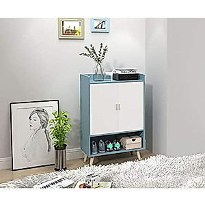 GDLMA Storage Cabinet, Blue Sideboard,Multi-Function Shoes Case for Hallway,Dining Room,Kitchen or Bedroom