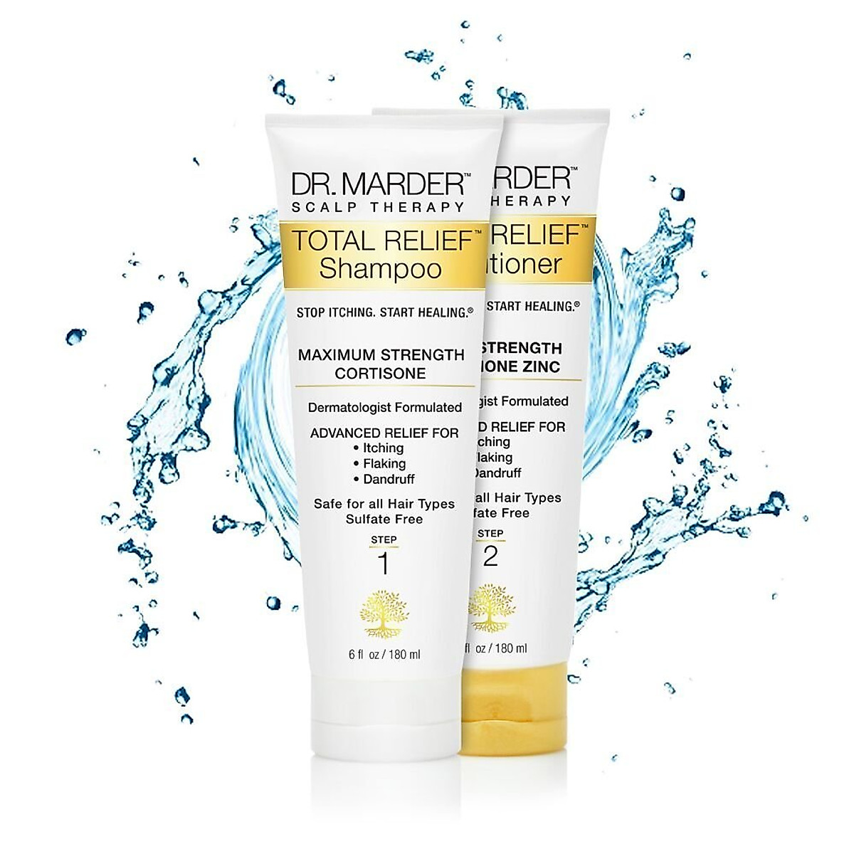 Psoriasis Shampoo – Anti Dandruff Shampoo and Conditioner | Dermatologist Patented Dry Scalp Treatment w/Hydrocortisone | Promotes Hair Growth & Hydrates Itchy Scalp – 1 Month Supply