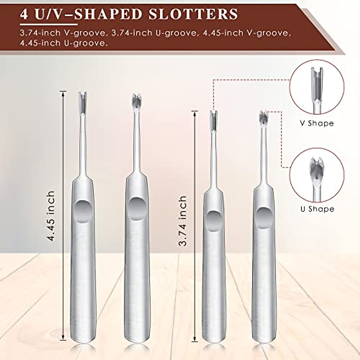 8 Pieces Leather Knife Set, Including Leather Edge Beveler Leather Groover Leather Cutter Wood Leathercraft Edge Slicker Burnisher Leather Crafting Tools Skiving Knife Leathercraft Accessories