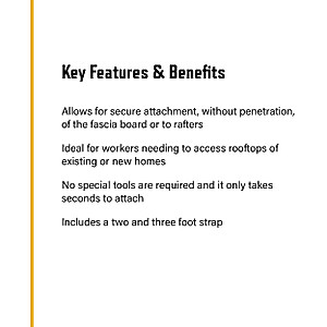 Guardian Fall Protection 10808 Ladder Stability Anchor Includes 2-Foot and 3-Foot Strap , Black
