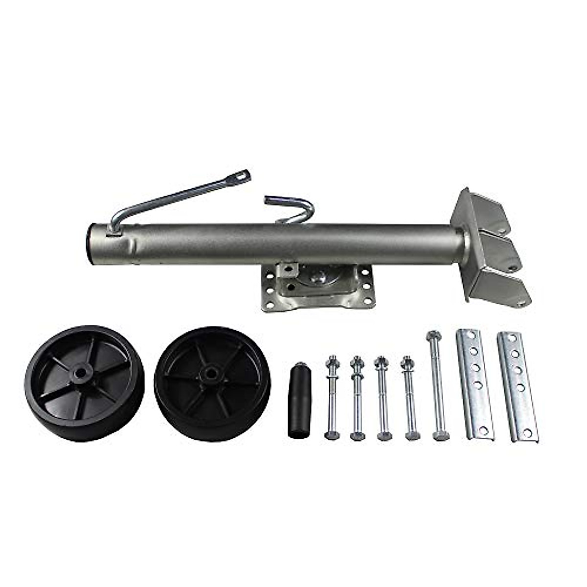 MaxxHaul 70149 Trailer Jack with Dual Wheels - 26-1/2" to 38" Lift Swing Back - 1500 lbs. Capacity , Grey