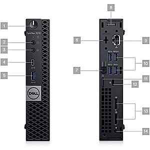 Dell Optiplex 7070 MFF Micro Form Factor Desktop 9th Gen Intel Core i7-9700T 8-Cores Processor, 32GB DDR4 RAM, 256GB SSD, Intel UHD Graphics 630, Windows 10 Pro, with 24" LCD (Renewed)