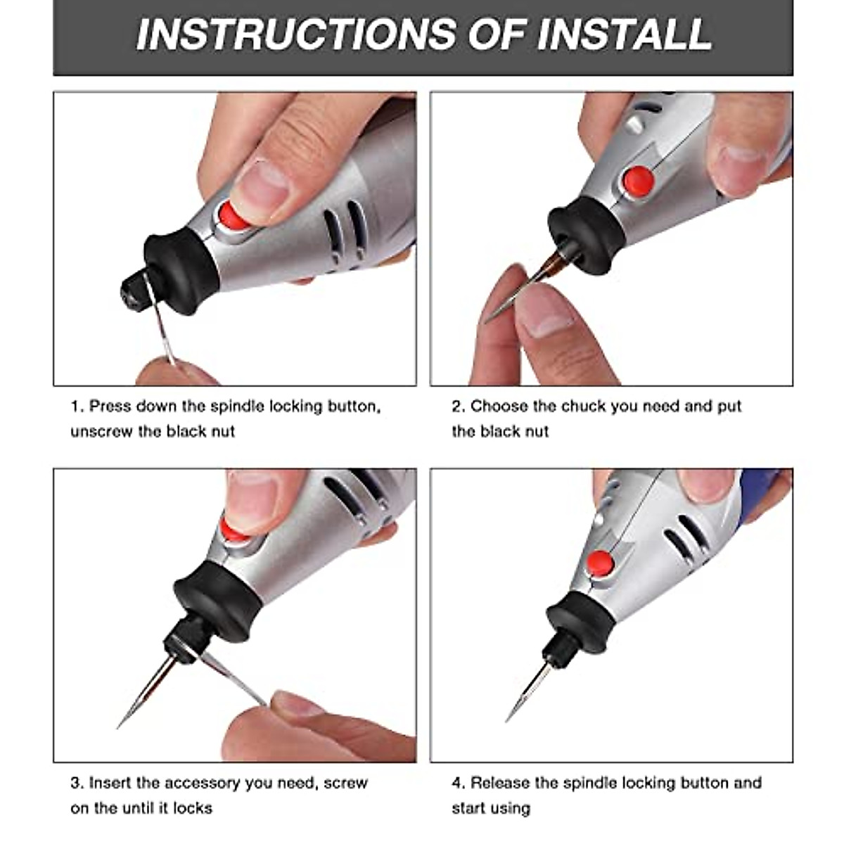 WORKPRO Rotary Tool Kit, 6 Variable Speed, Engraver, Sander, and Polisher with 141Pcs Accessories - Perfect for Grinding, Cutting, Wood Carving, Sanding, and Engraving