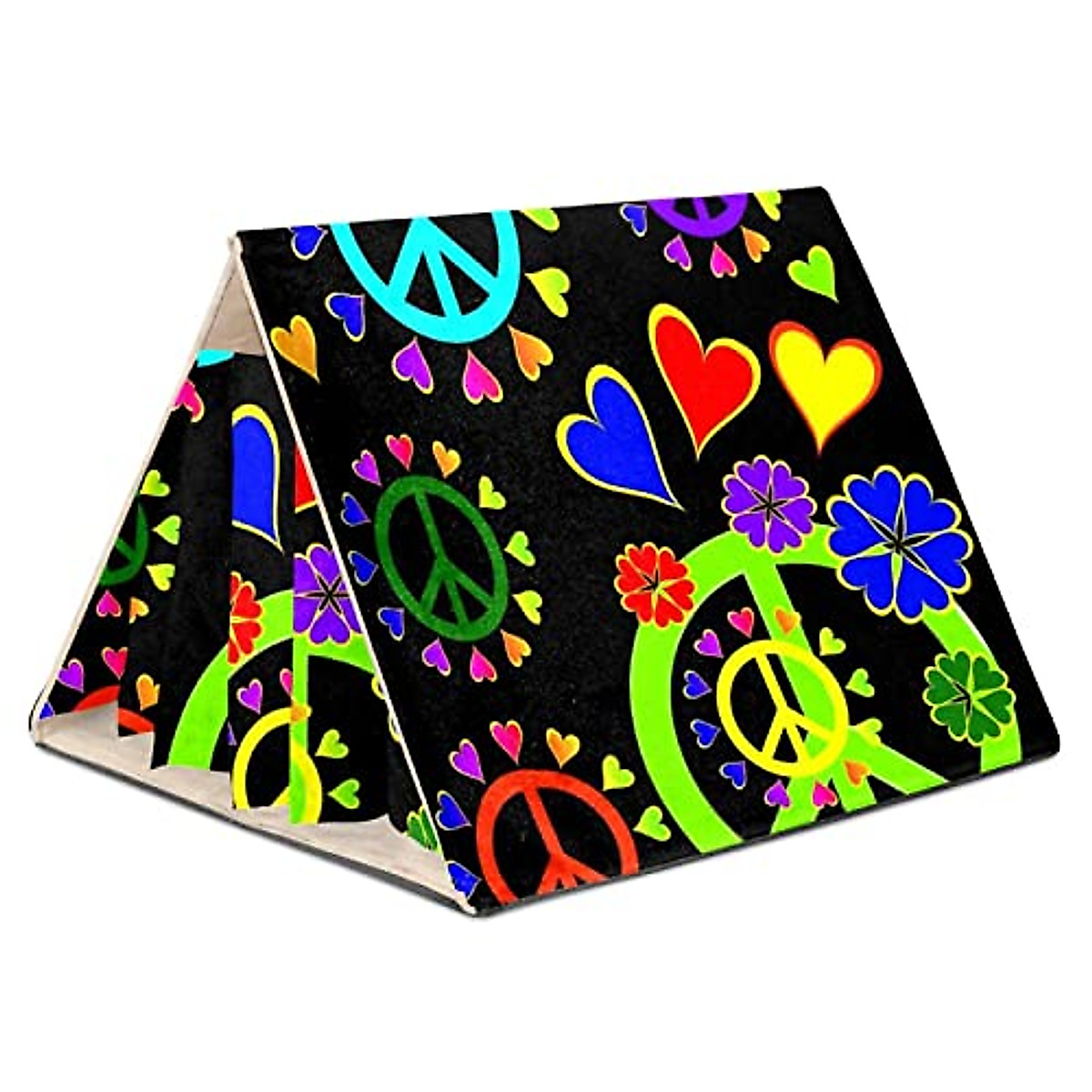 enheng Small Pet Hideout Peace Pride Hamster House Guinea Pig Playhouse for Dwarf Rabbits Hedgehogs Chinchillas