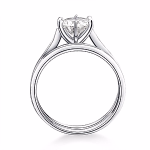 Bridal Sets Wedding Rings for Women 6-Prong Wedding Ring Set Platinum Plated Silver, 1 Carat Center Moissanite Engagement Ring Set Anniversary Promise Rings with Text Enfraving（size 7