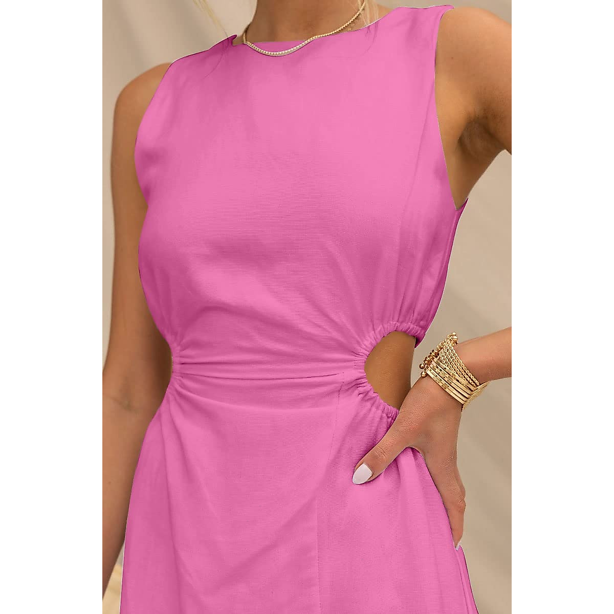 LILLUSORY Womens Ladies Pink Preppy Clothes Midi Dresses Y2k Cute Petite Girls Maxi Dresses