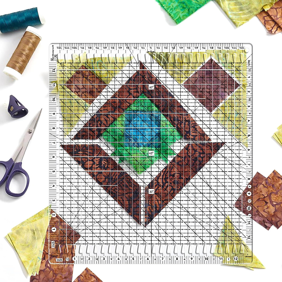 Quilting Ruler- 12.5 * 12.5" Slotted Rulers for Quilting and Sewing Quilt Strip Rulers for Fabric Precise Cutting