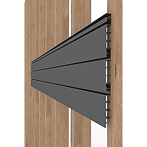 PROSLAT Garage Storage PVC Slatwall Panels - 2 Packs of 8 ft. x 4 ft. Sections (20 Single slats which Make up 64 sq.ft Once Installed) (Charcoal) (Dark Gray)