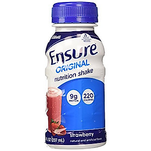 Ensure Nutrition Shake Strawberry 6/8 fl oz Bottle. Pack of 4