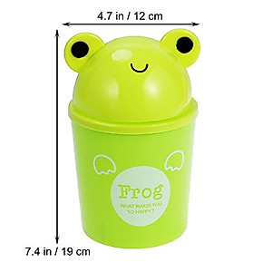 TOYMYTOY Desktop Trash Can Mini Waste Bin Garbage Organizer Cute Table Trash Can (Green C065H)