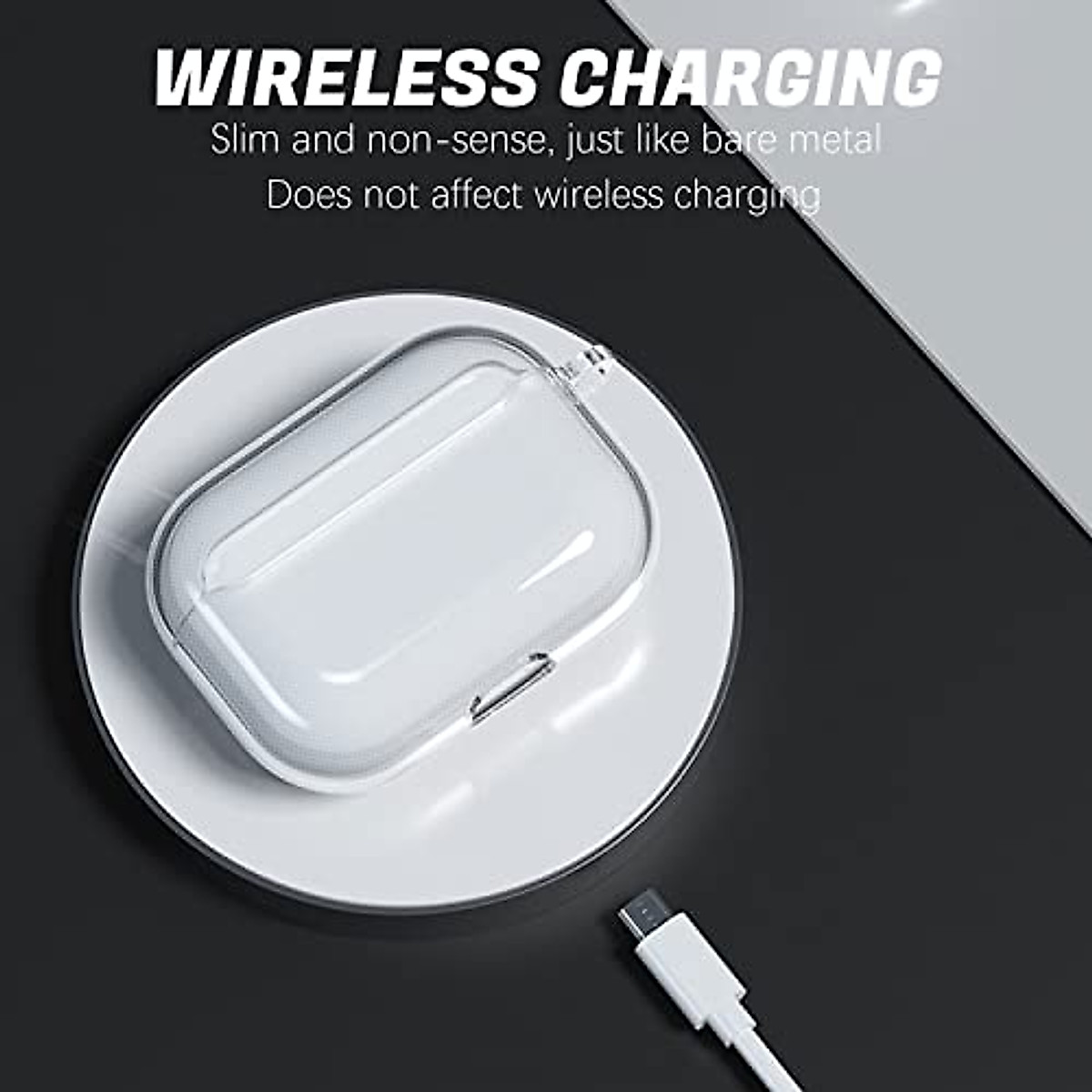 AIPNIS Personalized Case Compatible with AirPods 3,Custom Name Gift Shock Absorption Soft Clear TPU for Airpods 3rd Generation 2021 Cover,with Keychain