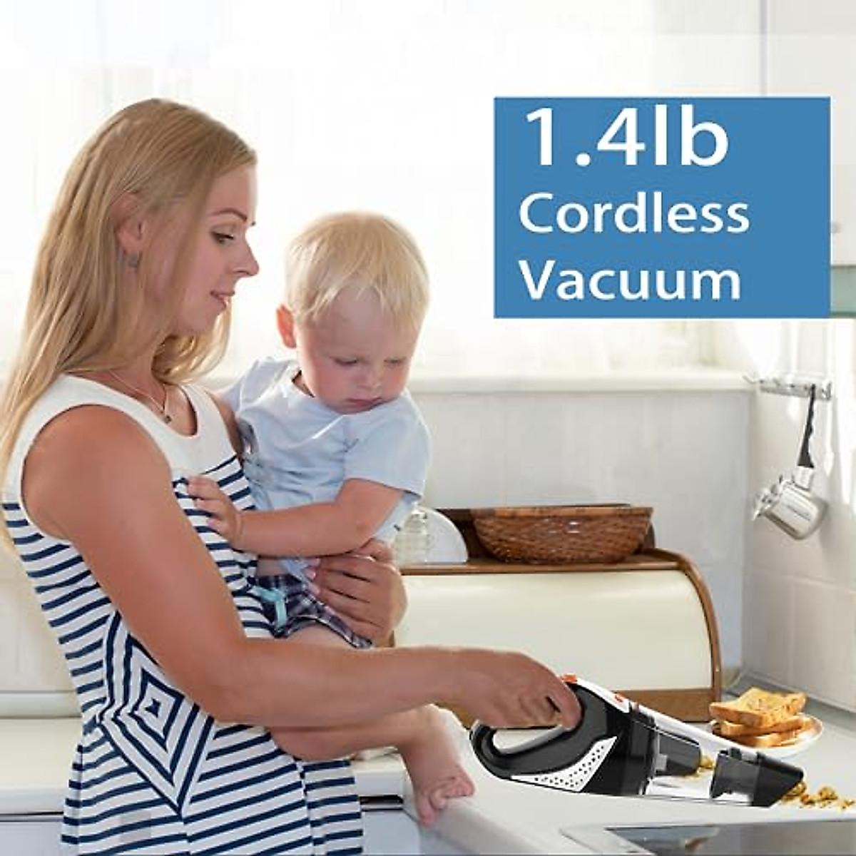 Hihhy Handheld Vacuum Cordless Car Vacuum Cleaner Rechargeable Lightweight Hand Held Small Portable Vac with USB-C Charging