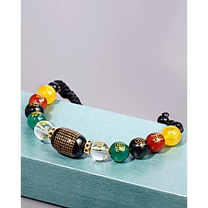 XHUUU Five Elements Agate Beaded with Cord Choker Necklaces for Women Crystals and Healing Stones Heart Sutra Amulet Chokers Necklace