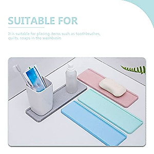 NOLITOY 2pcs Water Absorbent Mats Quick Dry Soap Holder Diatomite Drinks Coasters Toothbrush Cup Pad for Bathroom and Kitchen