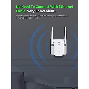 WiFi Range Extender Signal Booster up to 4000sq.ft and 30 Devices, Internet Extender Booster, WiFi Repeater Amplifier with Ethernet Port,2 Antennas 360° Full Coverage