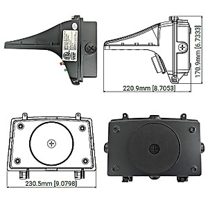 E2 lighting-LED Full Cut-Off Wall pack-40W with 2-in-1 Motion Sensor and Daylight Harvest, 90 Minutes Emergency Battery Backup, Wall Mount, dimmable, ROHS - UL, and DLC Certified