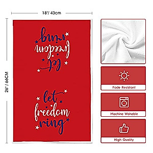 Artoid Mode Let Freedom Ring Stars Roses Veterans Day Kitchen Towels Dish Towels, 18x26 Inch Seasonal Decoration Hand Towels Set of 4