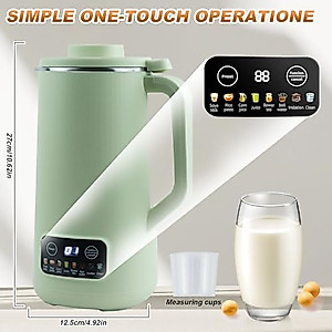 Nut Milk Maker Machine, 20oz Automatic Almond Milk Maker Machine, Soybean Milk Machine for Homemade Almond, Oat, Soy, Etc Grain, Soy Milk Maker Machine with Timer/Keep Warm/Self-Cleaning