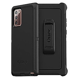 OtterBox Galaxy Note20 5G Defender Series Case - BLACK, rugged & durable, with port protection, includes holster clip kickstand