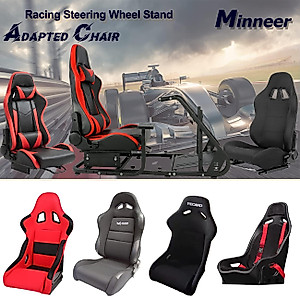 Minneer Adapt TV Stand Racing Simulator Cockpit Fit for G29/G920/G923/T248/T300/TS/TX Racing wheel, Reinforced Gaming Steering Wheel Mount Expandable (Seat, Wheel, Pedal, Handbrake Not Included