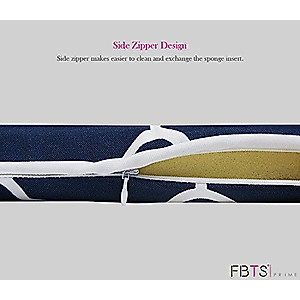 FBTS Prime Outdoor Seat Cushions Set of 2 Patio Chair Cushions with Ties 16x17 Inch Navy Geometry U-Shape Chair Pads for Outdoor Patio Furniture Garden Home Office