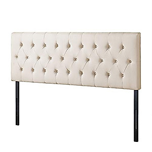 ZINUS Trina Upholstered Headboard, Button Tufted Upholstery, Adjustable Height, Easy Assembly, Taupe, Full