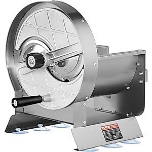 VEVOR Manual Vegetable Fruit Slicer, 0-0.5"/0-12mm Thickness Adjustable Commercial Slicer Machine, Stainless Steel Food Cutter Slicing Machine with 2 Spare Blades, for Potato, Cucumber, Lemon, Tomato