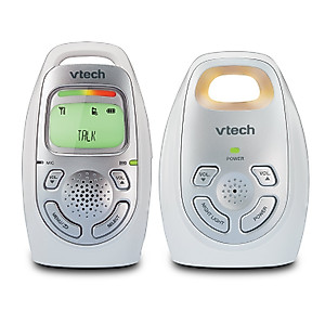 VTech DM223 Audio Baby Monitor with up to 1,000 ft of Range, Vibrating Sound-Alert, Talk-back Intercom, Digitized Transmission & Belt Clip (Renewed)