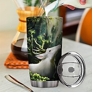 Animal Deer Insulated Tumbler, 20oz Stainless Steel Coffee Travel Mug With Lid for Cold and Hot Drinks