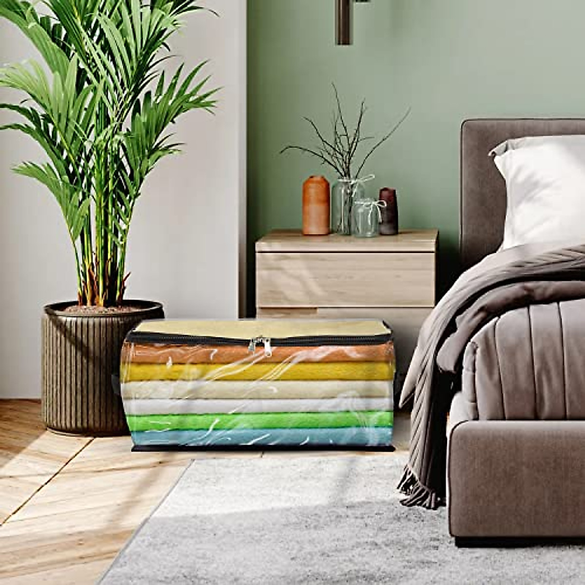 Covers & all Clear Storage Bag, Heavy Duty Clear PVC fabric, 20 mil, Multi-purpose organizer with zipper and handles (18" L x 13" W x 8" H, Pack of 3)