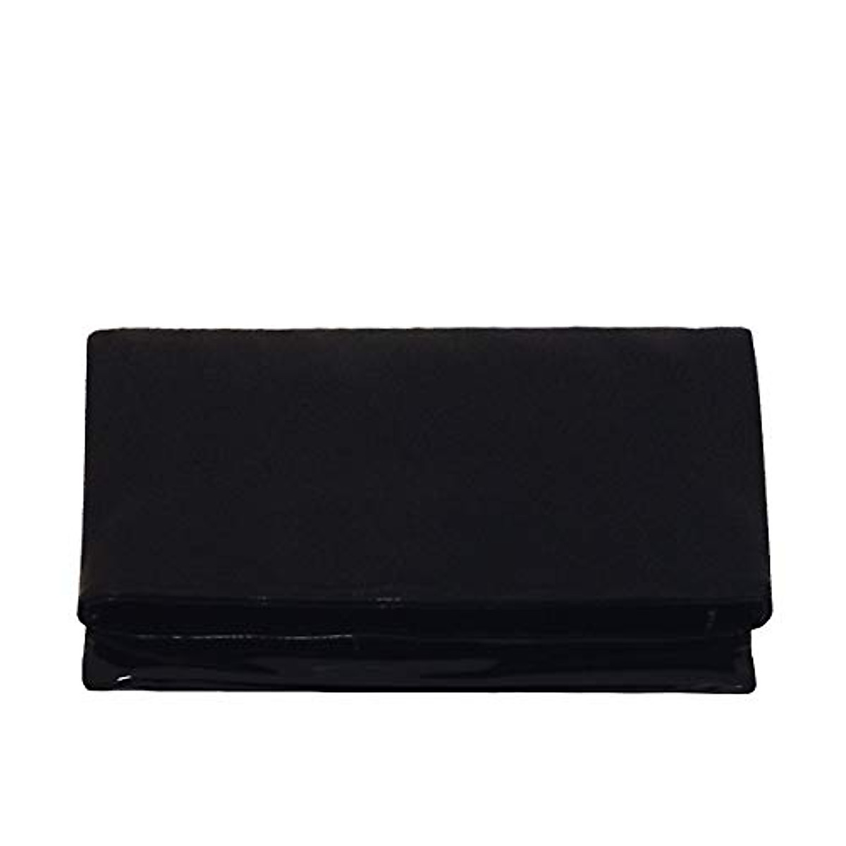 JNB Basic Patent Foldover Clutch, Black