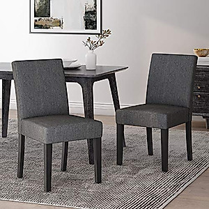 Christopher Knight Home Kuna Contemporary Upholstered Dining Chair (Set of 2), Charcoal, Gray