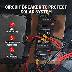 RED WOLF 120 AMP Car Circuit Breaker w/Manual Reset Switch Inline Fuse Holder Inverter for Motor Trolling Vehicles Audio Radio Solar System Protection 12V-48V DC with Wire Lugs Copper Washer Screws