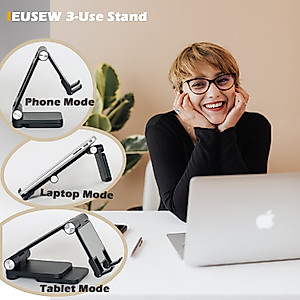 Ieusew Foldable Tablet Stand, Portable Ipad Stand for Desk, Multifunctional Desktop Stand Holder for Tablet and Cell Phone.