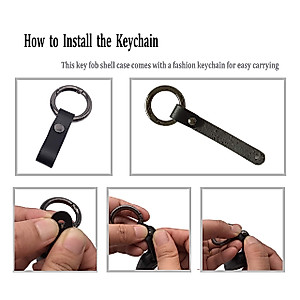 Key Fob Cover Case Shell with Keychain Fit for Chevrolet Chevy Cruze 2010 2012 2011 2014 Camaro Impala Aveo Epica Lova Keyless Entry Flip Remote Car Key Housing (1)